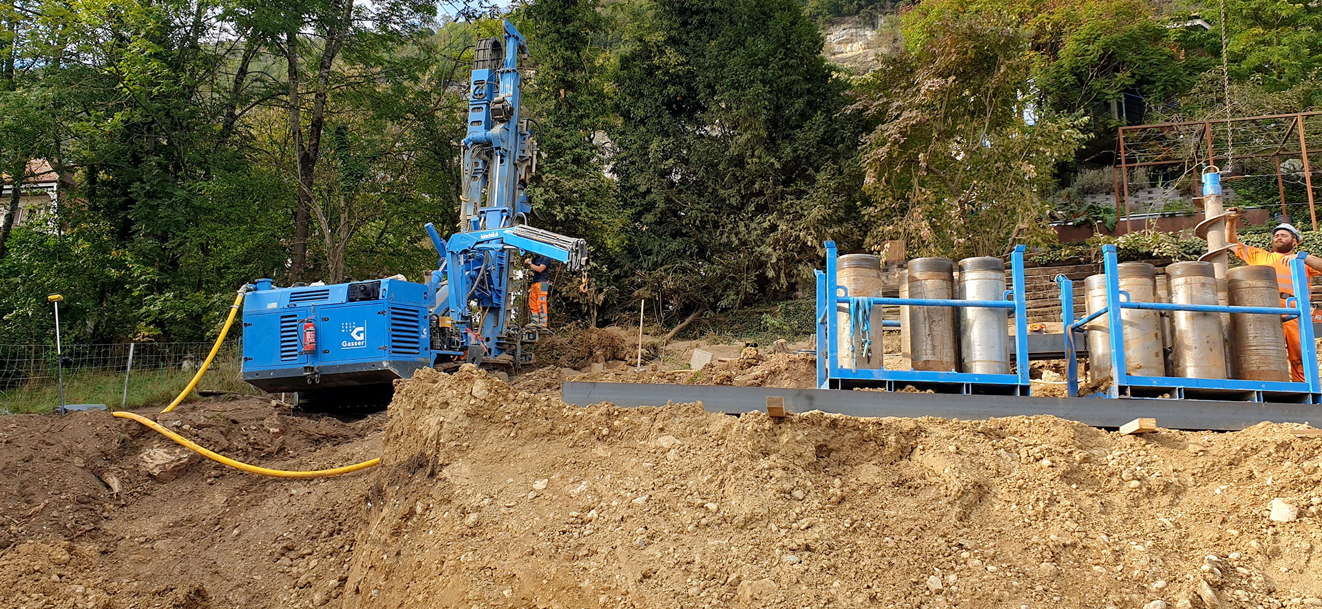 Rühlwand mit ausbaubarem Schrägspriesssystem - Gasser Felstechnik